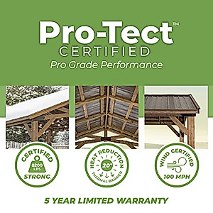 Backyard Discovery Norwood 14x12 All Cedar Wood Gazebo,Thermal Insulated Steel Roof, Durable, Supports Snow Loads and Wind Speed, Rot Resistant, Backyard, Deck, Garden, Patio