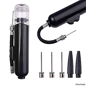 2x Ball Pump - Super Compact - Dual Action (Pumps Air when you Push and Pull) - For Sport Balls (Basketball, Soccer, Football, Rugby, Volleyball, Yoga, etc.) and Inflatables (Beach Balls, Pool Floats)