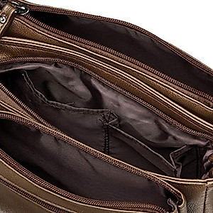 Sofia Valentino 4H70 Shoulder Bag, 3 Layers, Logo Embossed, Dark Brown