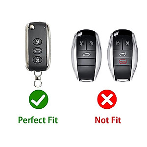 Noreyvis Alcantara Leather Key Fob Cover Protective Shell Case with Keychain Compatible for Bentley Continental GT GTC Mulsanne 2004-2016(Orange)