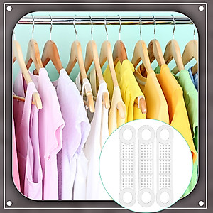 Non Slip Rubber Clothes Hanger Grips Clear Silicone Clothing Hanger Strips Clothes Hanging Accessories for Wood Hangers Plastic Hangers Home Stores Use (200 Pcs)