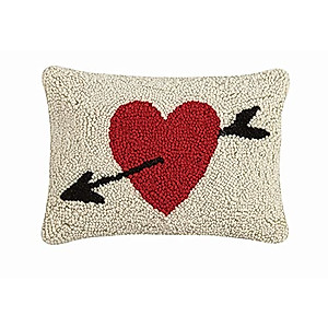 Peking Handicraft 30JES815C12OB Heart Cupid's Arrow Hook Pillow, 12-inch Length