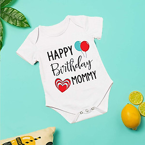 G-Amber Happy Birthday Mommy Baby Boys Girls Romper Bodysuit Infant Funny Jumpsuit Outfit 3-6Months