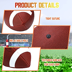 Jerify Composite Leather Footballs Official Size Composite Leather Balls Leather Inflatable Footballs with Pump Indoor Outdoor Footballs Bulk for Training and Recreational Play(6 Pcs)