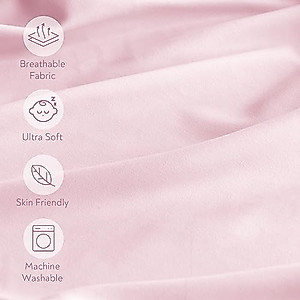 Crib Sheets Girl 4 Pack, Baby Crib Sheet for Crib Mattress and Toddler Bed Mattress, Soft Breathable Fitted Kid Toddler Sheets Set for Girls, Pink & Purple
