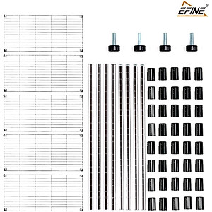 Catalina Creations Wire Shelving Rack，5-Shelf Storage Shelves, Chrome Metal Self, Heavy Duty Adjustable Steel Shelving Unit with 5-Shelf Liners for Garage, Kitchen, Office