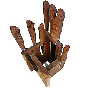 Azauvc Knife Block With Strong Magnets,Magnetic Knife Holder without Knives,Display Stand and Storage Rack