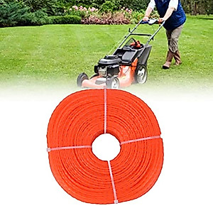 Alvinlite Trimmer Line Nylon String Trimmer Line Lawn Mower Accessories 2.4mm 120m Orange for Garden Lawn