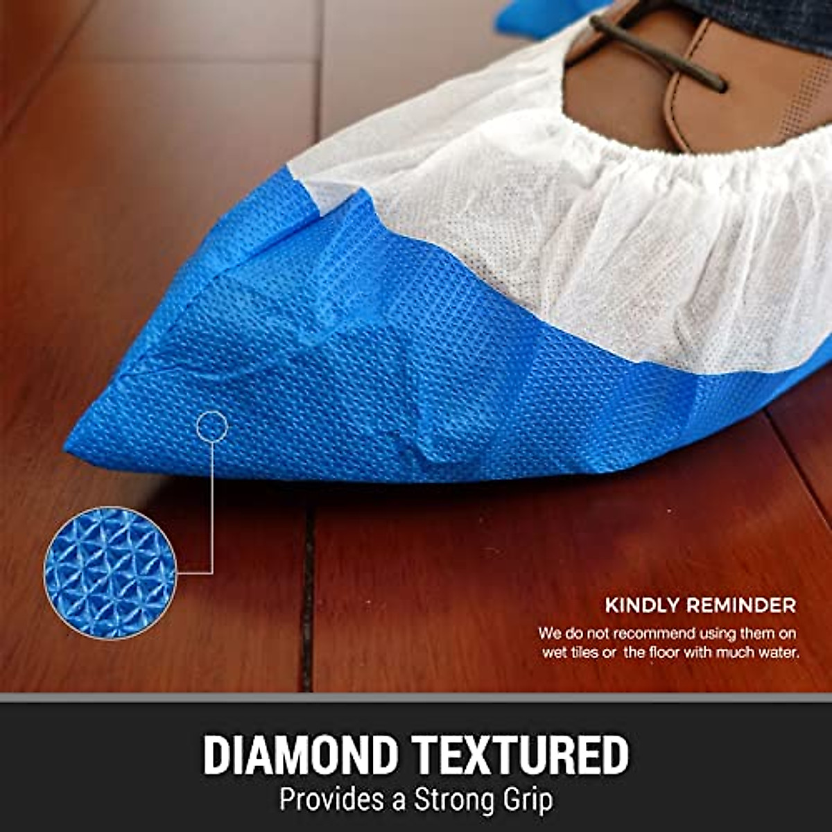 Heavy Duty Shoe Covers Disposable Non Slip Waterproof, 50 Pack, Double Layer Bottom, Extra Heavy Duty Durable Booties, One Size Fits Most