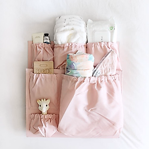 ToteSavvy Original 11-Pocket Diaper Bag Organizer Insert 14" x 10" (Original, Blush)