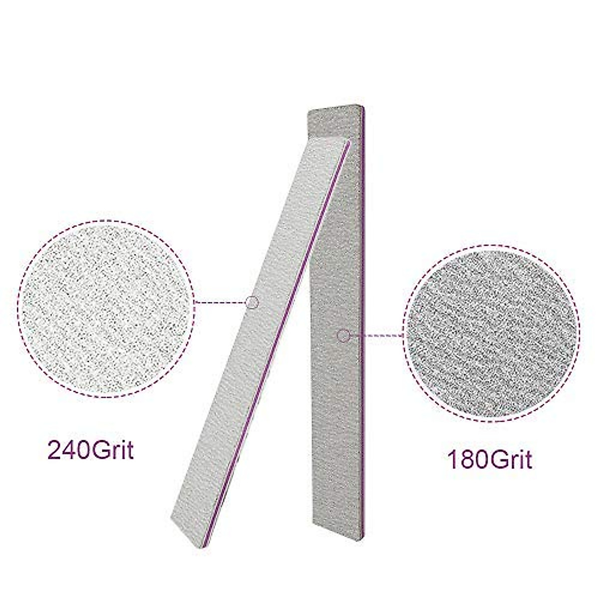 Nail File and Buffer, Wosweet Professional Manicure Tools Kit 6pcs Rectangular Art Care Buffer Block 6pcs 100/180 Grit Doublesided Nail Files 1pcs Purple 180/240 Emery Board