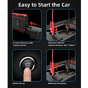 UTRAI Portable Car Jump Starter,1000A Peak 13800mAh Car Battery Jump Starter Pack JS-Mini （Up to 7.5L Gas and 5.5L Diesel Engine）,12V Auto Battery Booster,Lithium Jump Box with LED Light/USB QC3.0