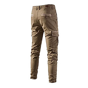 SAMST Cargo Pants for Men, Men Hiking Cargo Pants Outdoor Golf Jogger Work Pants Hiking Tactical Loose Straight Leg Trousers(Khaki,M)