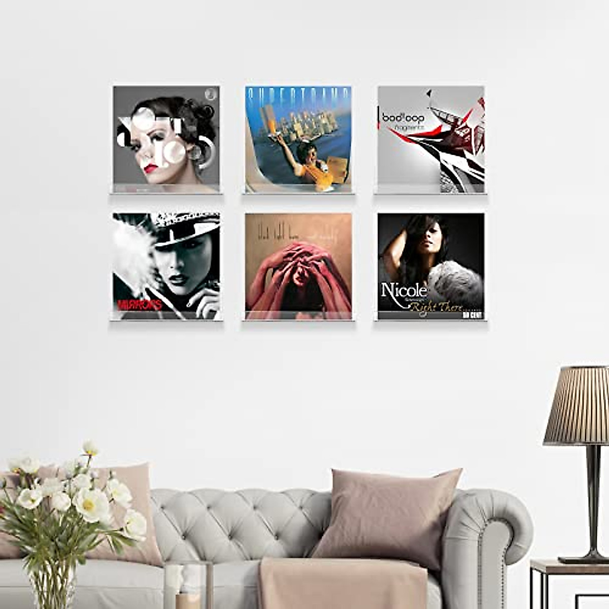 ECOSEAO Mini Floating Shelves 7 inch Invisible Small Display Shelf Clear Acrylic Floating Wall Shelf for Smart Action Figures Home Display