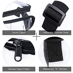 BORMELUN Clear Lunch Bag for Work Correctional Officers - Plastic Transparent Lunch Tote Stadium Bags See Through Womem and Men Ideal for Children 3+,10.6x8.6x6 inches