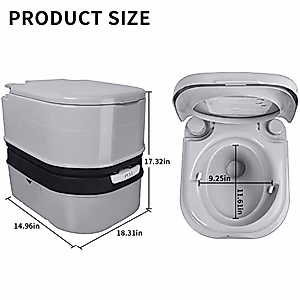 Mupera Outdoor Portable Toilet - Upgraded Portable Camping Toilet, 6.4 Gallon Waste Tank, Double-outlet Anti-leak with Level Indicator Travel RV Potty for RV Camping Traveling Boating Fishing, Grey