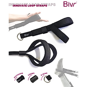 BIVR Portable Pilates Home Kit - Home Workout Equipment with Designed Pilates Loop Straps, Fabric Long Resistance Exercise Bands, Door Anchors and Aluminum Carabiners for Working Out as in Reformer