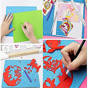 Vabogu 1 Pieces Craft Knife Hobby Knife 10Pieces Blades for Crafting and Cutting Carving Scrapbooking Art Work Cutting with Safety Cap and Craft Ruler and (Purple)