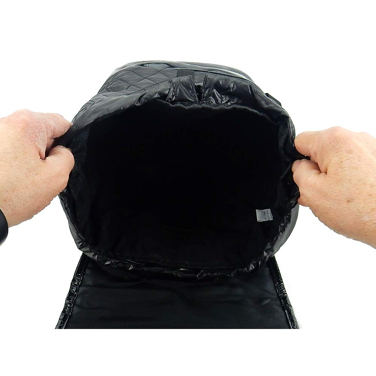 Closeout Services Corp. Bella Mia Uptown Day Pack - Stylish Black Quilted Body with Comfortable Backpack Straps, Perfect for Everyday Adventures and Chic Urban Exploration