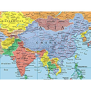 24x36 World Classic Elite Wall Map Mural Poster Laminated