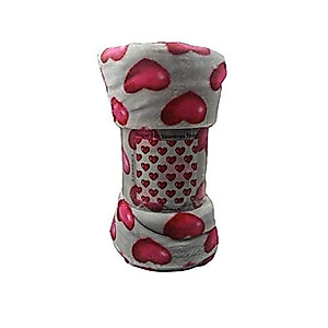 Décor&More Amor Eterno Be Mine Love Collection Valentine's Day Heart Ultra Plush Throw Blanket (50" x 60") - Red Hearts