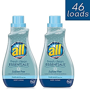 all Fresh Clean Essentials Laundry Detergent, Sulfate Free, Fresh Scent, 30 Fl Oz (Pack of 2)