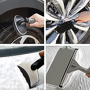 AUTODECO 26Pcs Car Wash Cleaning Kit - Car Care Wash Tools Kit Car Detailing Set with Snow Shovel Microfiber Cleaning Cloth Clay Mitt Car Wash Mitt Storage Box