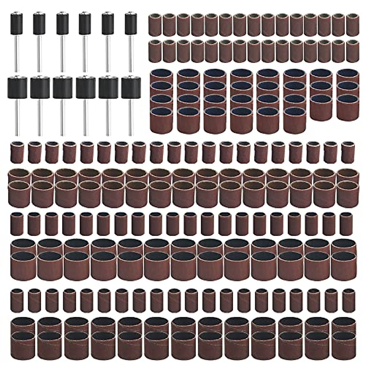 WMYCONGCONG 252 PCS Drum Sander Set Including 180 240 320 600 Grits Sanding Drums with Drum Mandrels for Dremel Rotary Tool