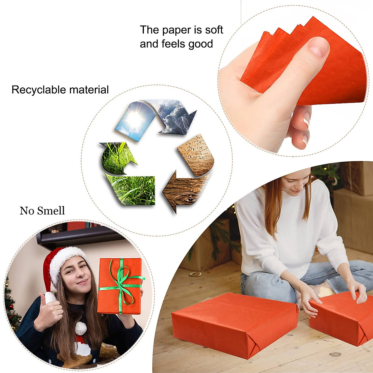 100 Sheets Orange Tissue Paper Artdly 14 x 20 Inches Orange Wrapping Paper Bulk for Weddings Birthday DIY Project Christmas