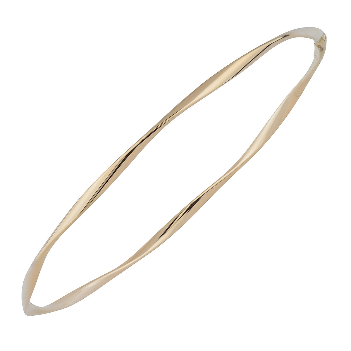 10k Yellow Gold 2.5 mm Polish Twist Bangle Bracelet