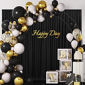 10x10FT Black Background, UTEBIT Black Backdrop for Photography, Polyester Photo Backdrops Cloth for Photography, Black Curtain Backdrop for Photoshoot/Portraits/Video Studio/Film