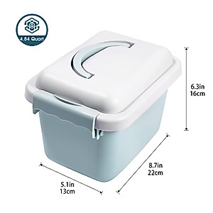 Naivees 4 Pack Storage Latch Bins with Lids/Handle, Plastic Storage Containers