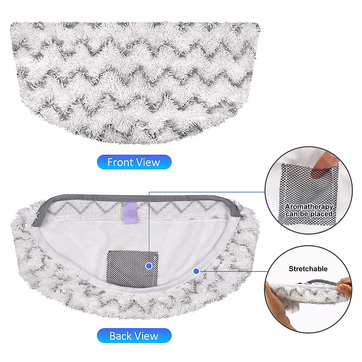 Steam Mop Replacement Pads Compatible with Bissell Powerfresh Steam Mop Pads for Bissell 1940 1806 1544 1440 2075 2685 Series Mops Resuable Floor Steamer Mop Pad Refills for Dry & Wet Cleaning, 8 Pack