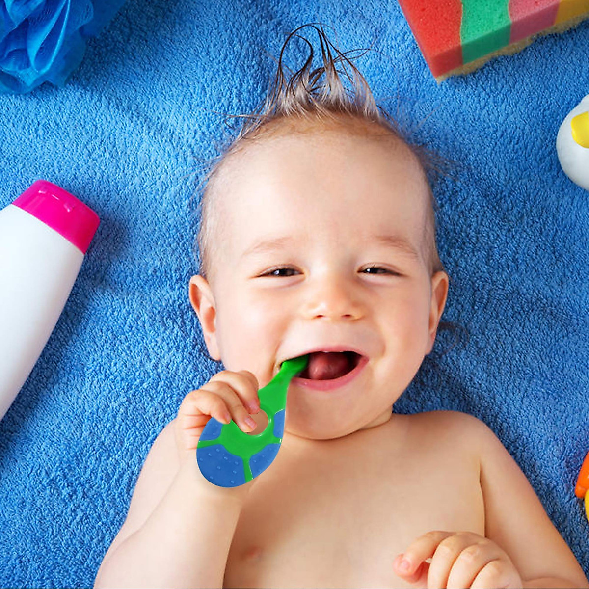 ECOVONA Baby Toothbrush for Infants & Toddlers 0-2 Years Old (4 Pack) Extra Soft Bristle for Baby Gums | BPA-Free, Easy-Grip Finger & Teething Handle