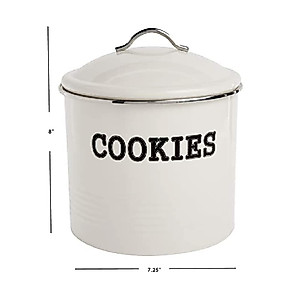 Home Basics Large Cookie Jar (Ivory) Cookie Jars For Kitchen Counter | Cute Cookie Jar With Lid