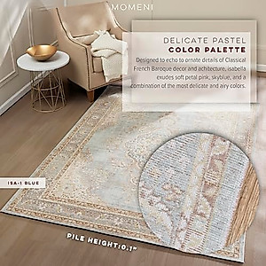 Momeni Rugs Isabella Traditional Medallion Flat Weave Area Rug, 9'3" X 11'10", Blue