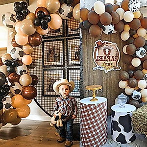 Cow Gender Reveal Balloon Garland kits,Cowboy or Cowgirl Western Gender Reveal Party Supplies for Cow Themed Baby Shower Farm Animals Birthday Party Decorations