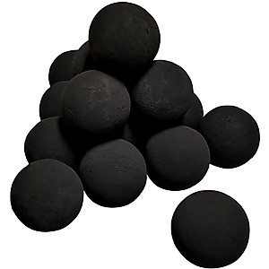 Ceramic Fire Balls for Indoor and Outdoor Fire Pits (Set of 15 – 3” Diameter)