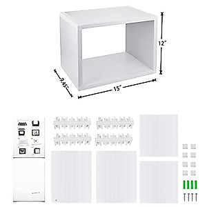 Floating Wall Cube Shelves,Deep in 9.45" Large White Shelf For Wall Storage,Floating Bookshelf,Box Shelf Wall Mounted,Cubby Storage Organizer for Bedroom,Bathroom, Living Room, Kitchen,Office(White)