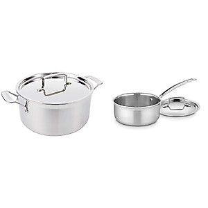 Cuisinart MultiClad Pro Stainless 6-Quart Saucepot with Cover & MultiClad Pro Stainless Steel 1-1/2-Quart Saucepan with Cover