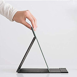 PSG.LGD Makeup Mirror,Portable Folding Mirror with Adjustable Stand for Tabletop,PU Leather,Perfect Size for Camping,Vocation,Home Vanity and Office Desk,Black