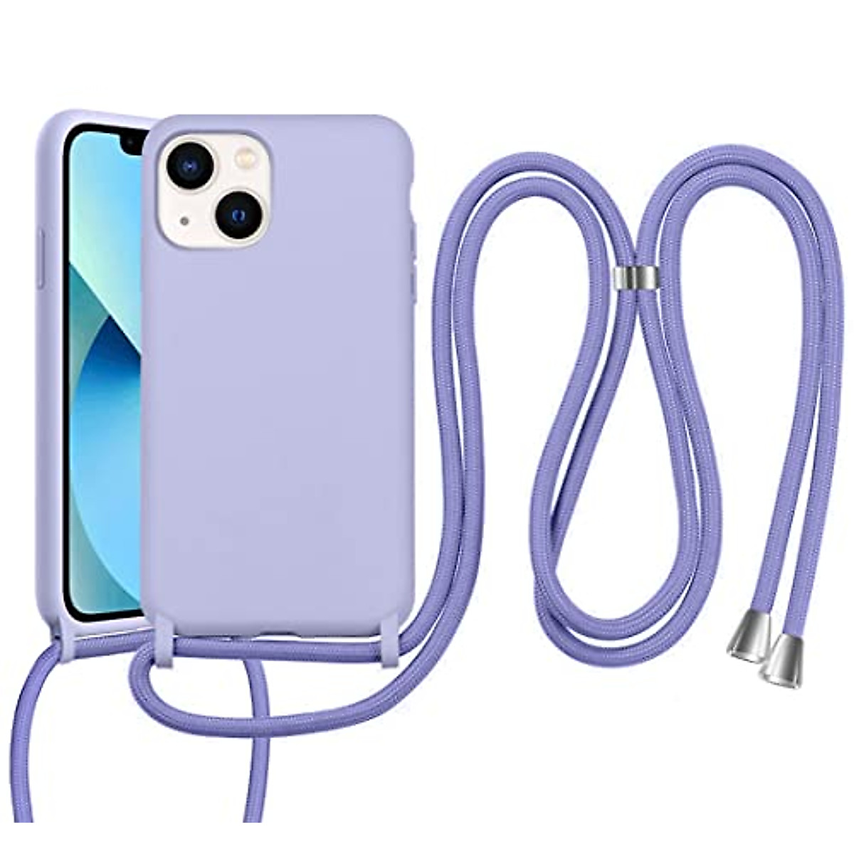 xiusiteli Compatible with iPhone 13 Pro Max Case with Adjustable Crossbody Lanyard Strap Anti-Yellow Anti-Drop TPU Protective Phone Cover for iPhone13 ProMax Case