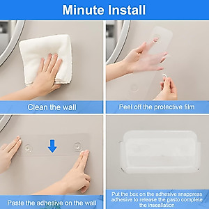 Diesisa Acrylic Wall Mount Organizer, Self Adhesive Organizer for Wall, Shower Caddies Organizer, Adhesive Shelf with Self Adhesive Tape, for Bathroom, Kitchen, Inside of Cabinet Door