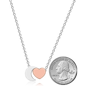 Niece Necklace, I Love You to The Moon and Back Heart & Moon Pendant Necklace, Sentimental Niece Jewelry Gifts Gifts from Aunt/Uncle, Metal, No Gemstone