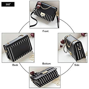 zhongningyifeng Crossbody Bag Shoulder Bag for Women Leather Small Purses Handbags Fashion With Chain Strap (plaid pink)