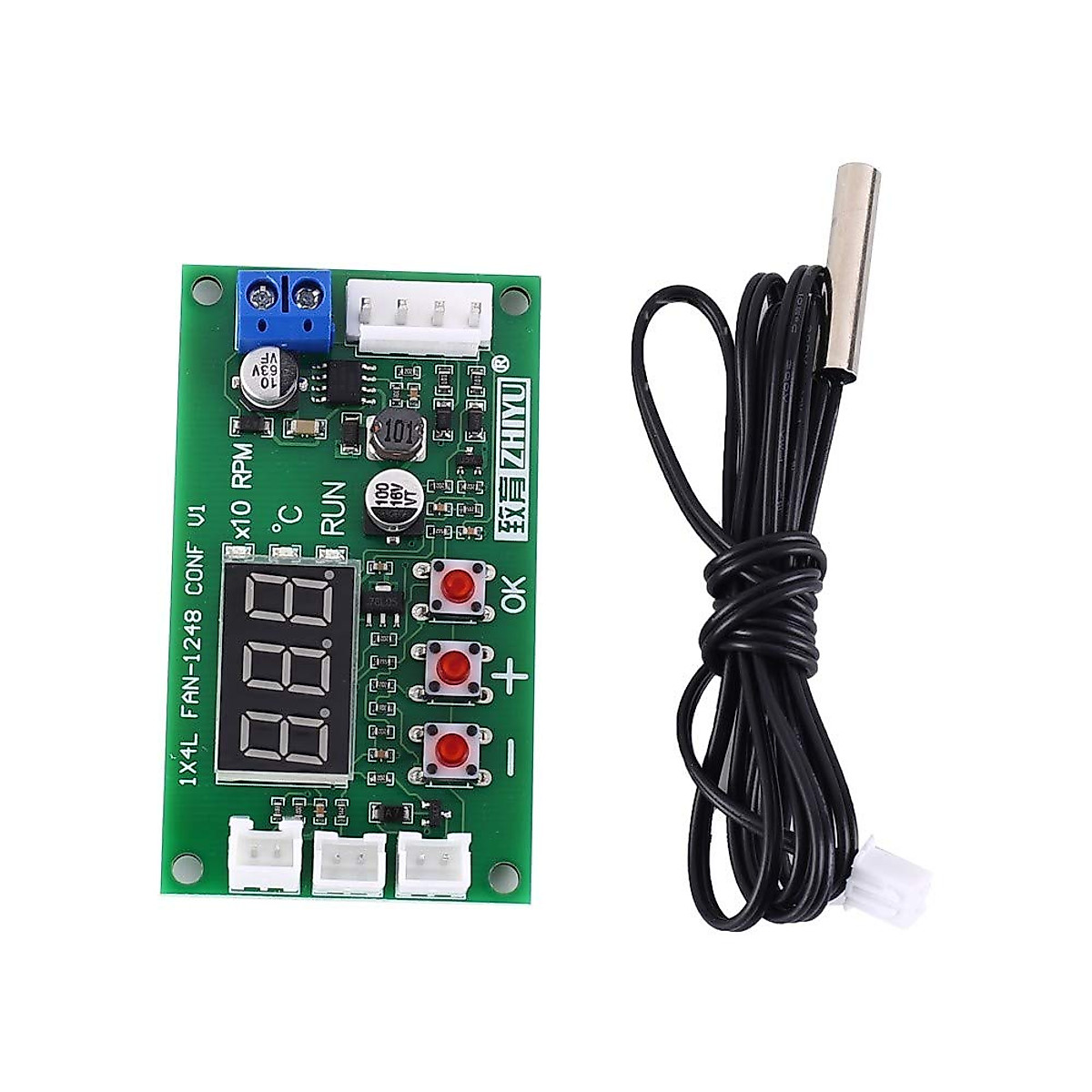 DONGKER PWM Driver Module,DC 12V 24V 48V 4-Wire Fan Temperature Controller for PC Fan/Alarm