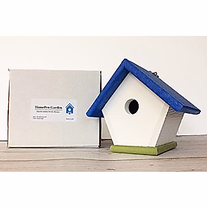 HomePro Garden Hanging Wren House: Brilliant Blue and Green Poly Lumber Bird House