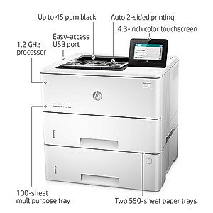 HP Laserjet Enterprise M506x Monochrome Printer, (F2A70A) (Certified Refurbished)