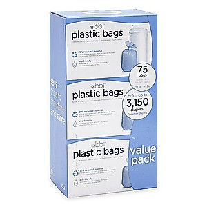 Ubbi Diaper Pail 75-Count Value Pack Plastic Bags