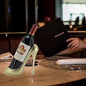 Emousport Wine Holder, Heel Design Wine Bottle Holder, Wine Bottle Storage Rack, Tabletop Wine Rack, Display & Storage Accessories, Wine Gifts, Home Bar Decor Crafts (Champagne)